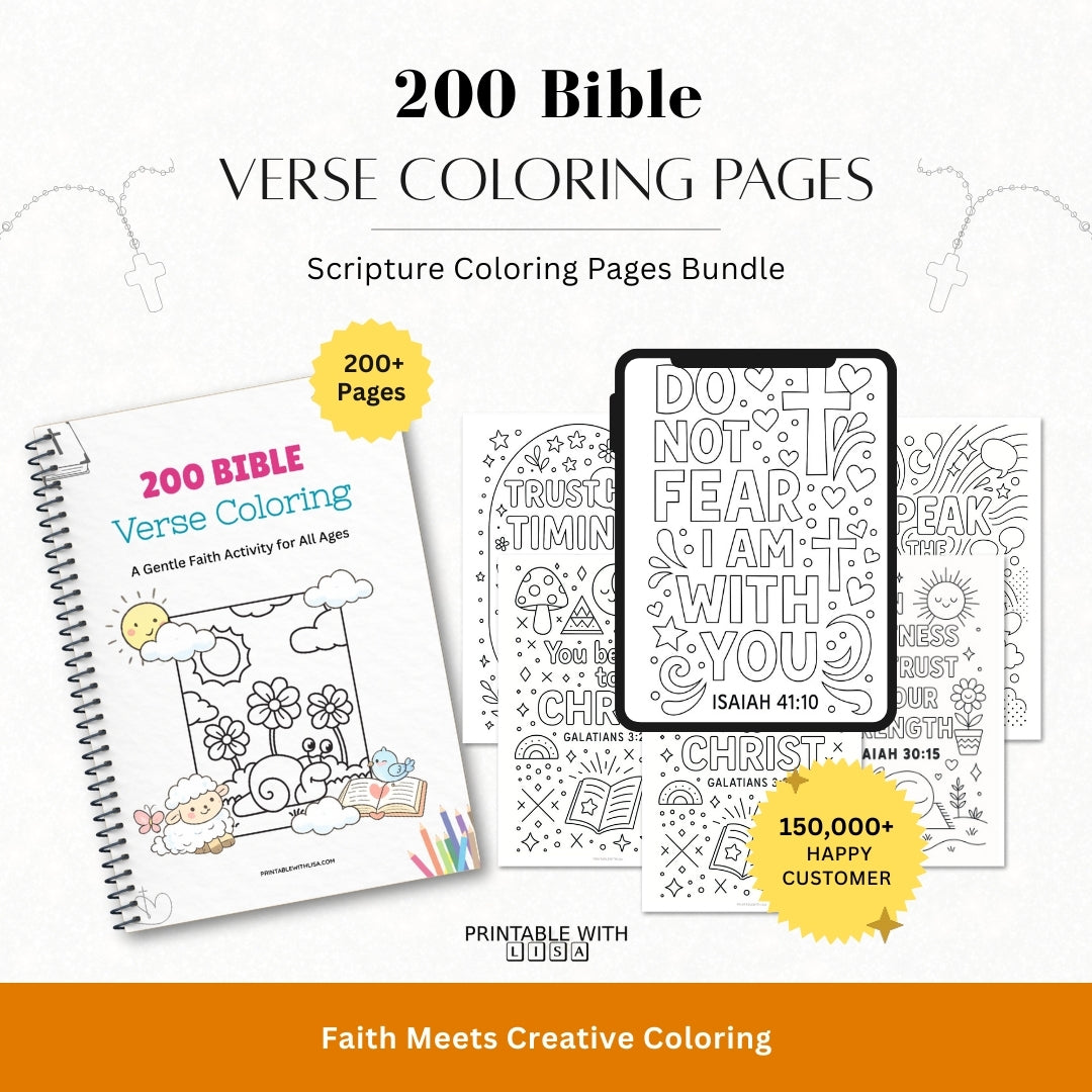 200 Bible Verse Coloring Pages – Calm Faith Coloring Bundle – PRINTABLE ...