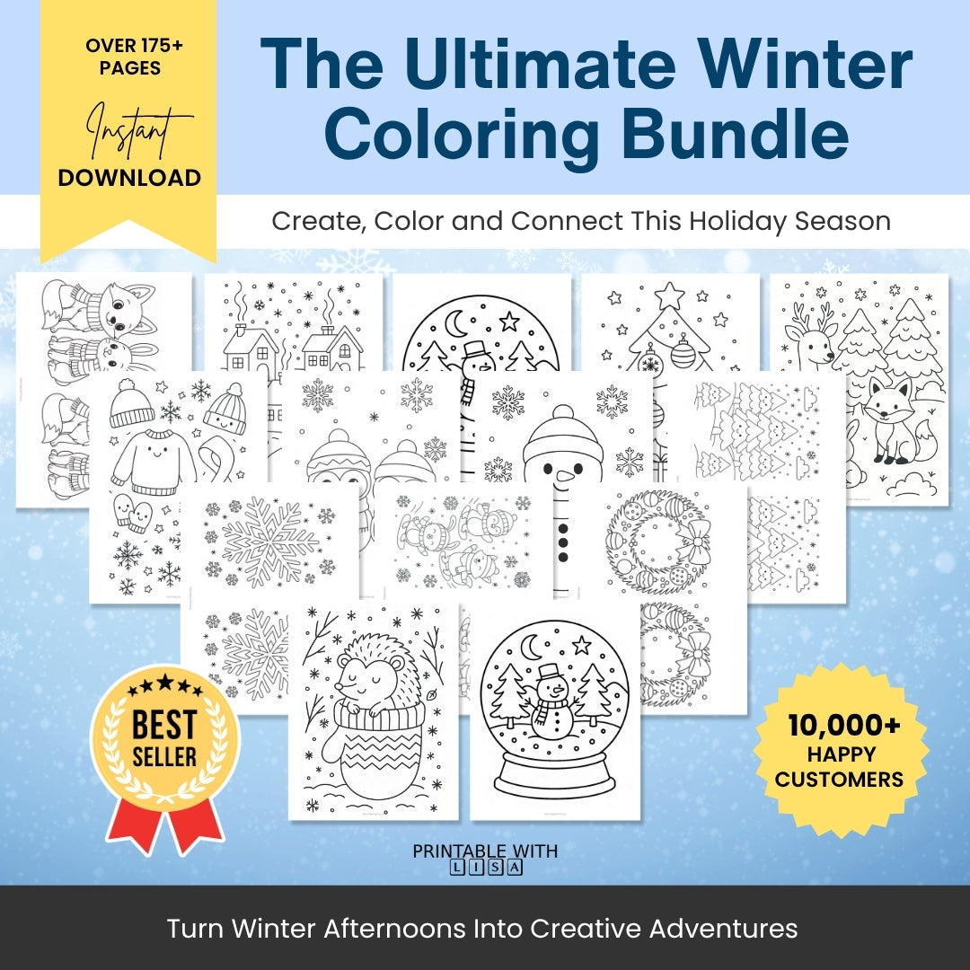Ultimate Winter Coloring Bundle – Cozy Kids Coloring Pages – PRINTABLE ...