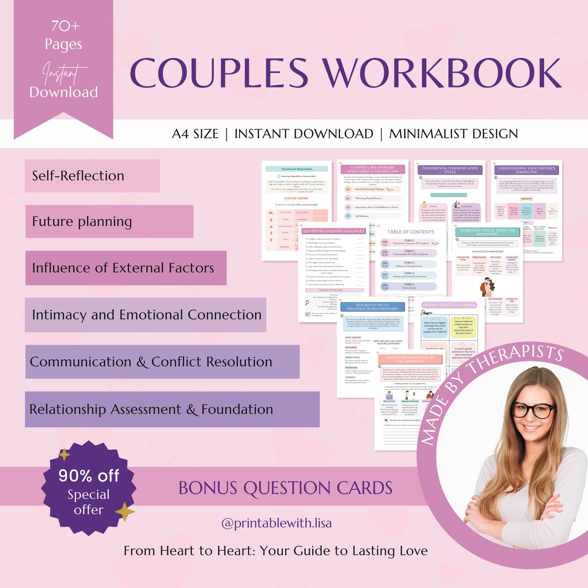 Couples Book Workbook Worksheets Marriage Counseling Therapy Tools Han ...