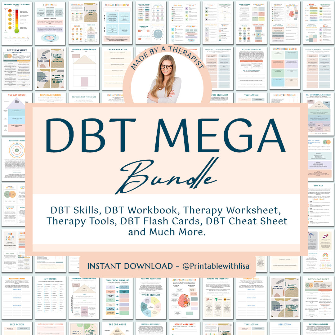 DBT Mega Bundle 90% off bundle, DBT Skills, DBT Workbook, Therapy Work ...