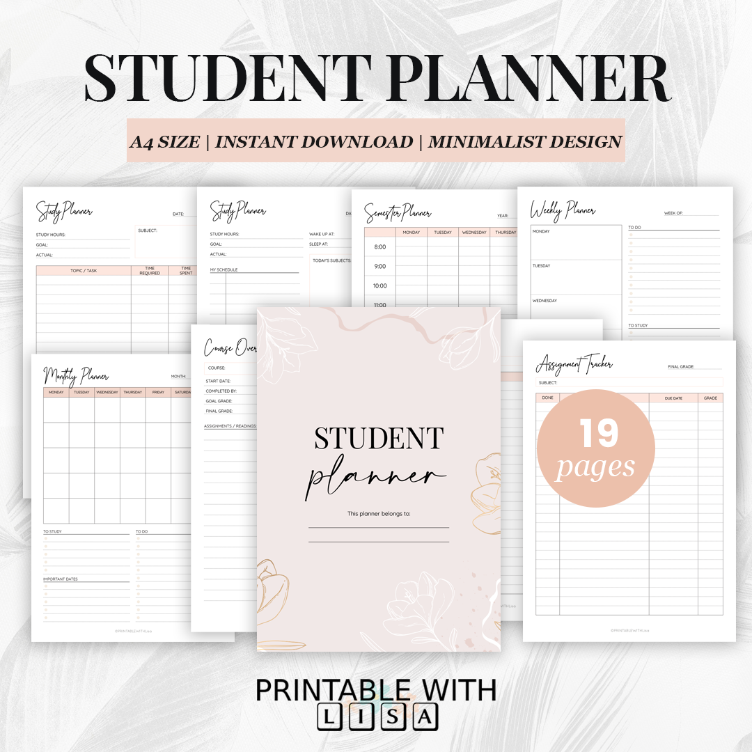Student Planner Printable – PRINTABLE WITH Lisa