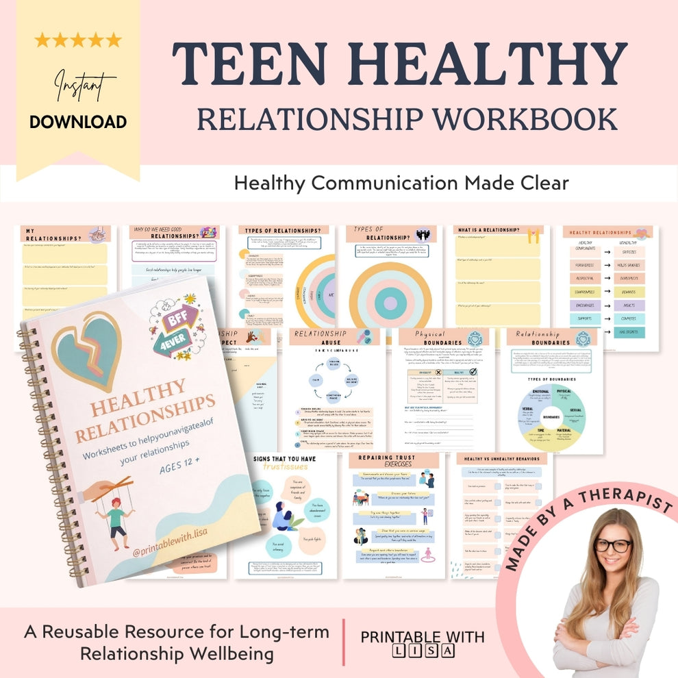 Teen Healthy Relationship Workbook | Communication & Boundaries Guide ...