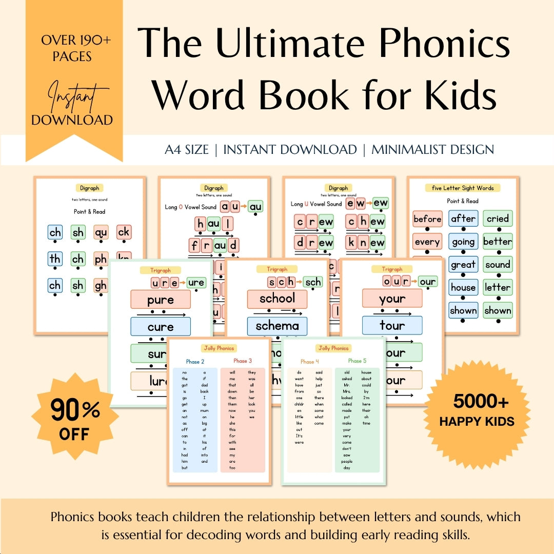Phonics Workbook for Kids – Learn to Read Activity Book – PRINTABLE ...