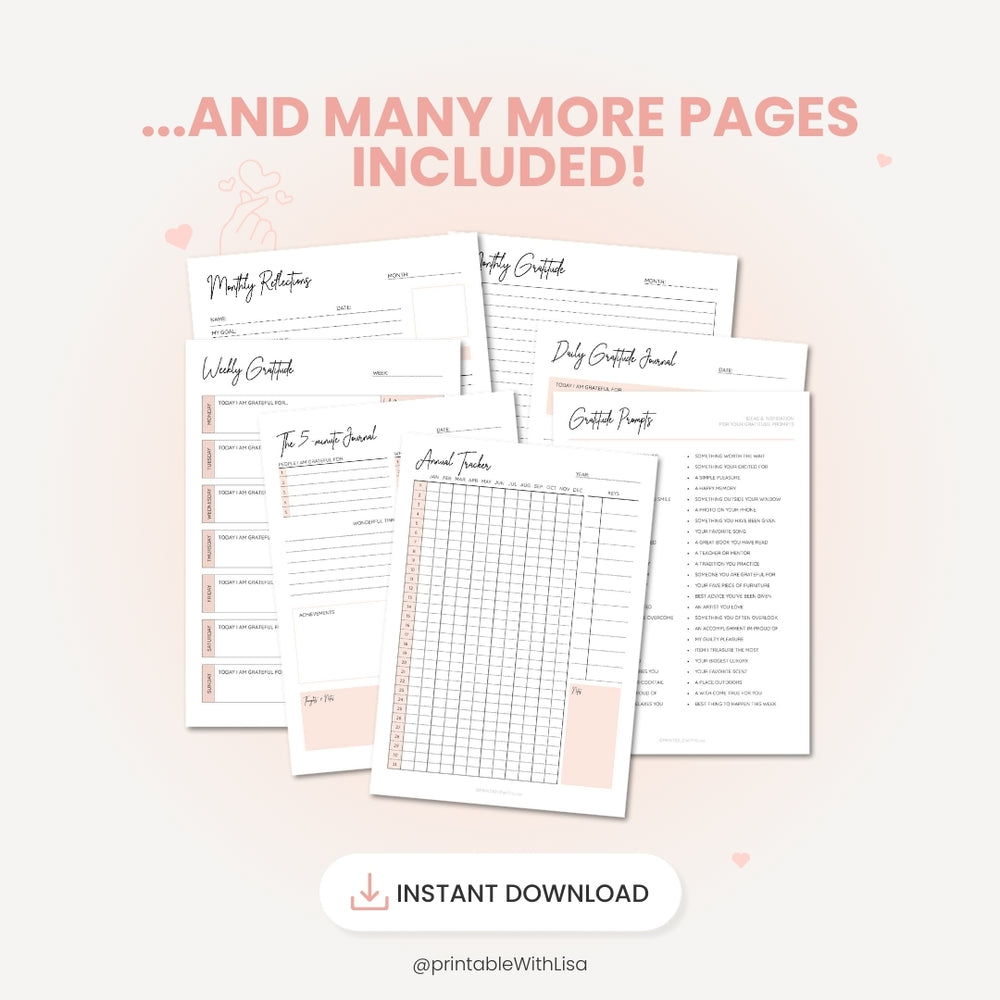 Gratitude Journal Printable | Mindfulness & Self-Care Bundle ...