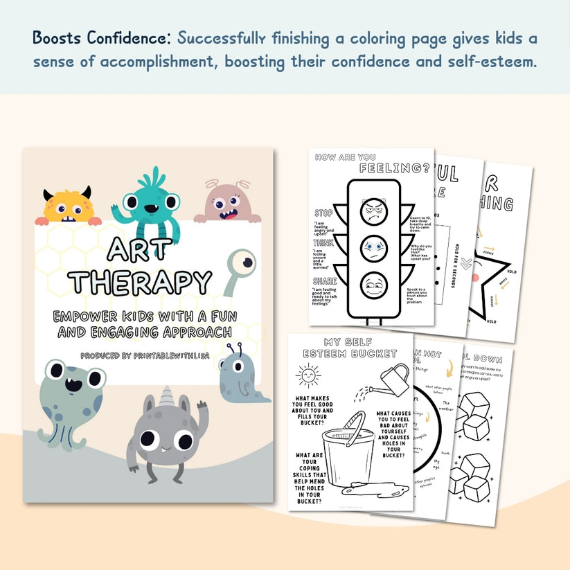 Art Therapy Worksheets Bundle – Self-Esteem & Mental Health Tools ...