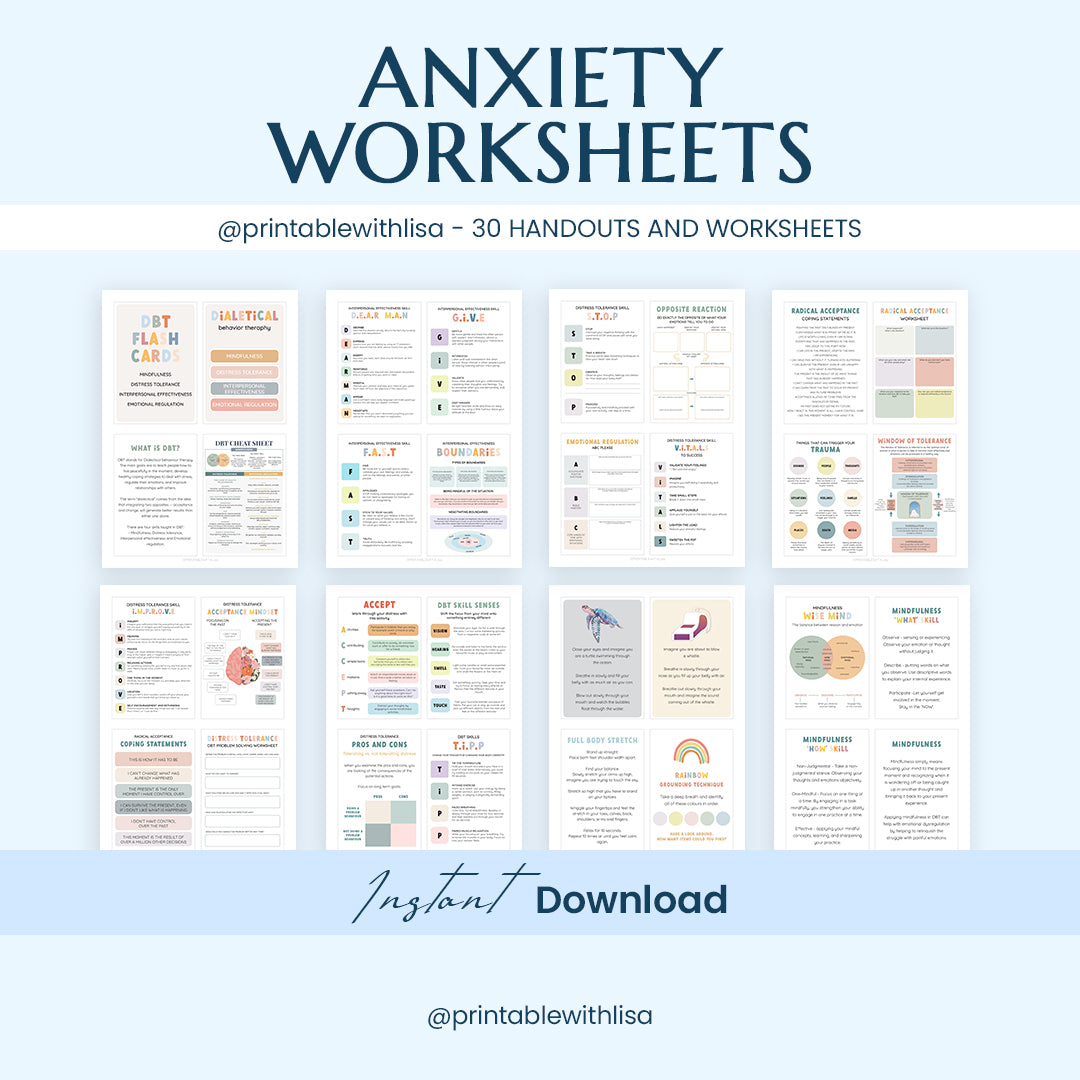 Teen Mental Health Worksheets Bundle – Expert Approved Therapy Tools ...