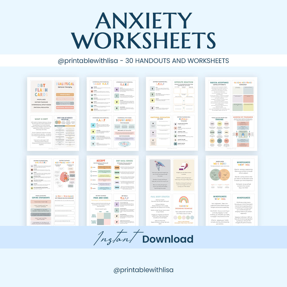 Teen Mental Health Worksheets Bundle – Expert Approved Therapy Tools ...