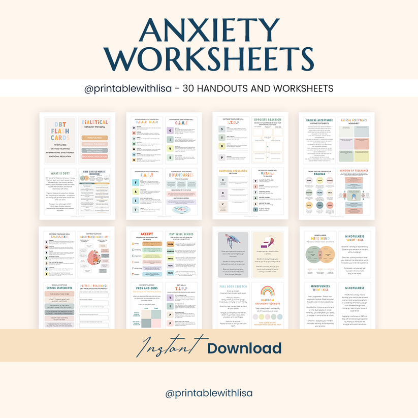 Therapy Worksheet Bundle – Anxiety, Trauma, Boundaries + More ...