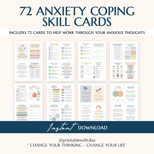 Trauma therapy 90% off bundle, anxiety coping skill card, therapy work ...