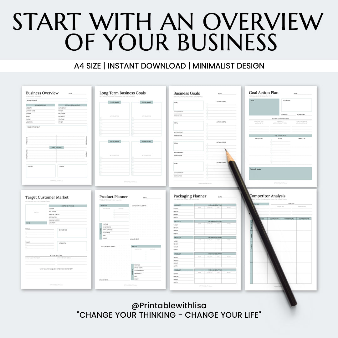 2025 Business Planner Printable | Small Business Startup Organizer PDF ...