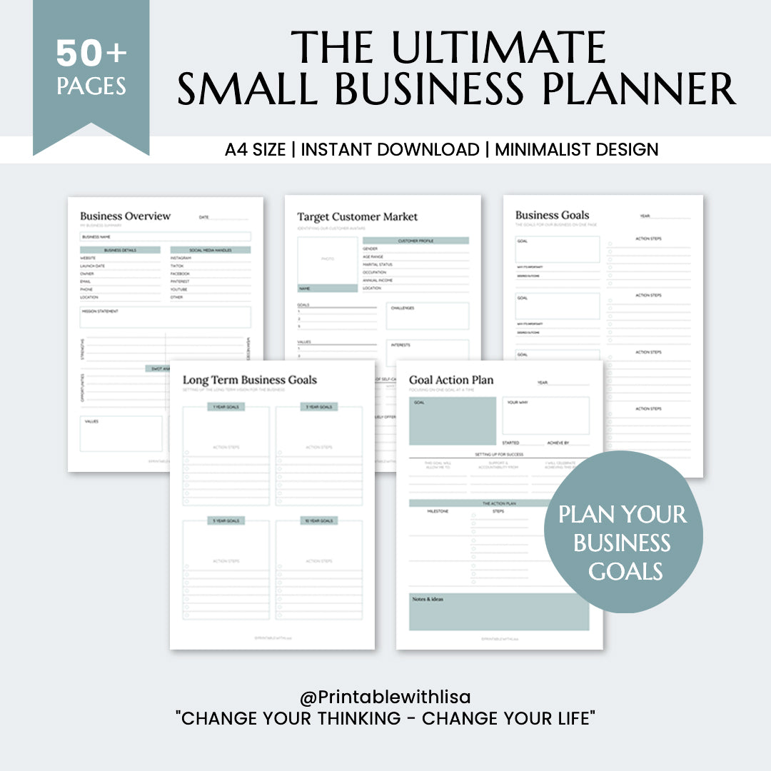 2025 Business Planner Printable | Small Business Startup Organizer PDF ...