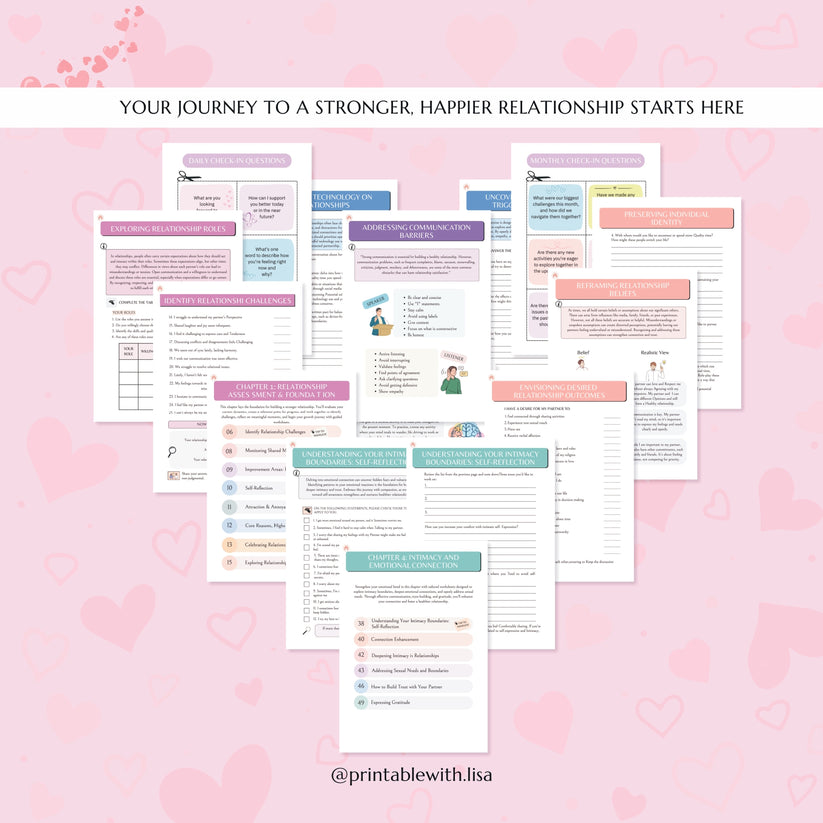 Couples Workbook – Worksheets for Trust, Communication & Intimacy ...
