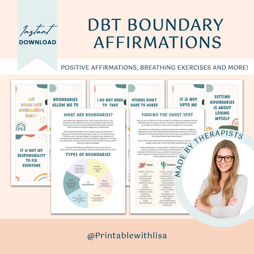 DBT Mega Bundle – Printable Worksheets, Flash Cards & Therapy Tools ...