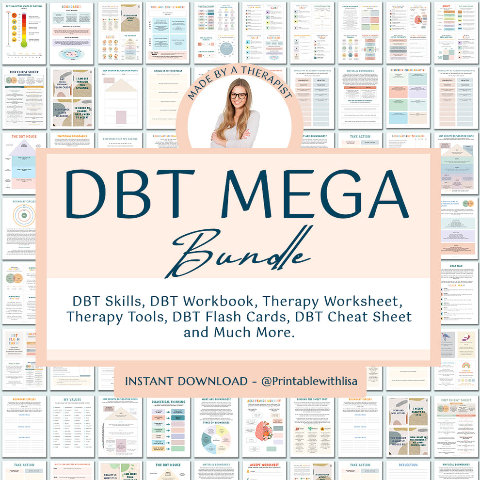 DBT Mega Bundle – Printable Worksheets, Flash Cards & Therapy Tools ...