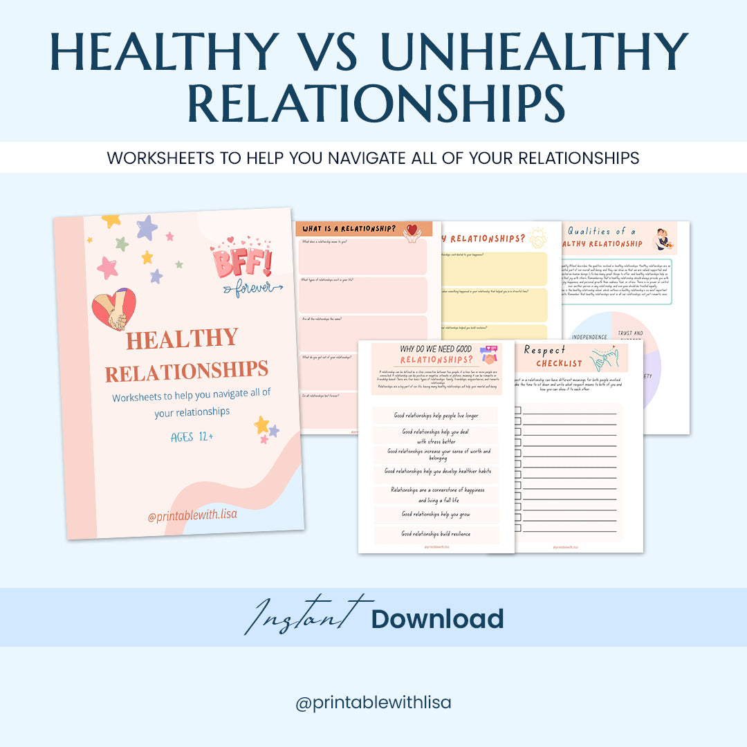 Teen Mental Health Worksheets Bundle – Expert Approved Therapy Tools ...