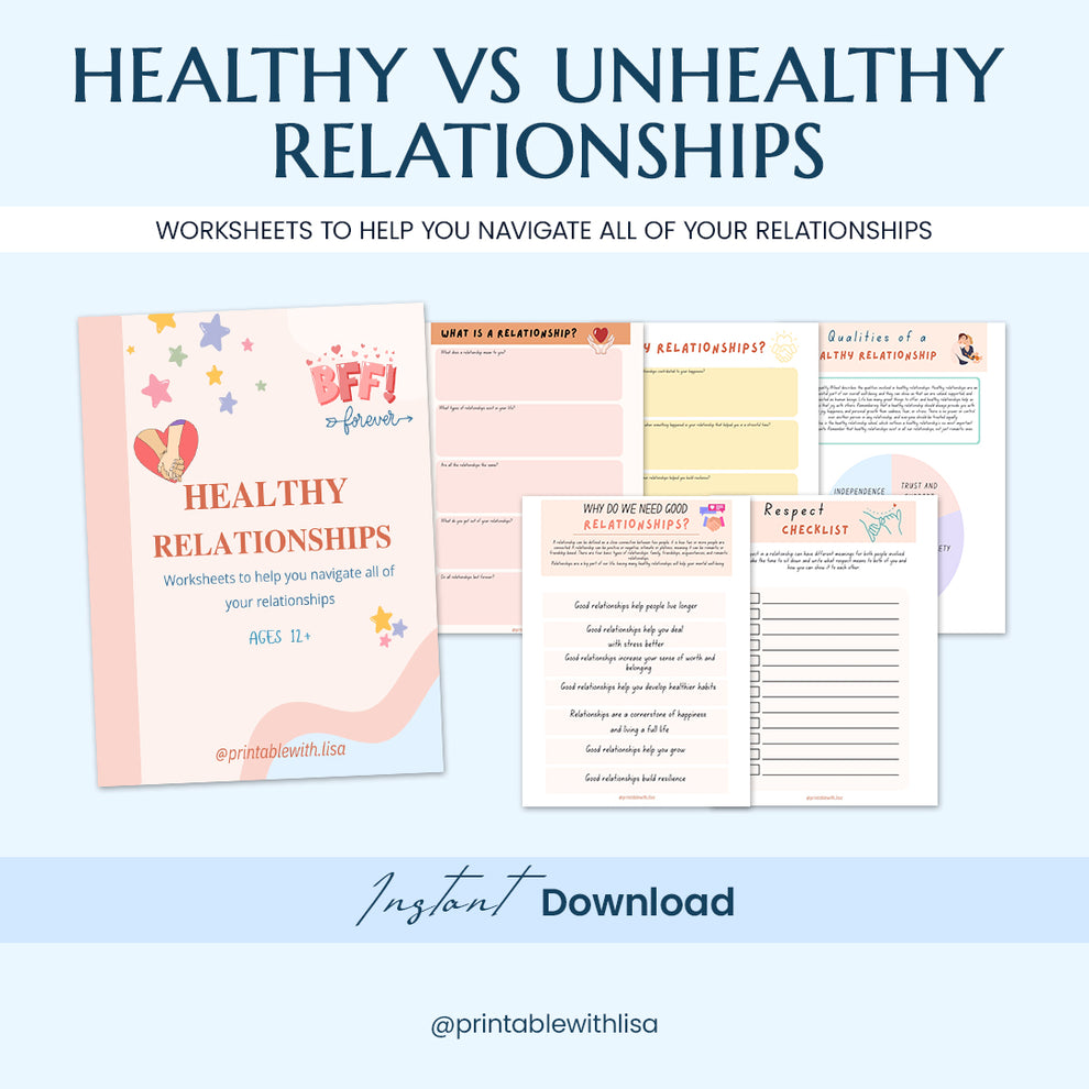 Teen Mental Health Worksheets Bundle – Expert Approved Therapy Tools ...
