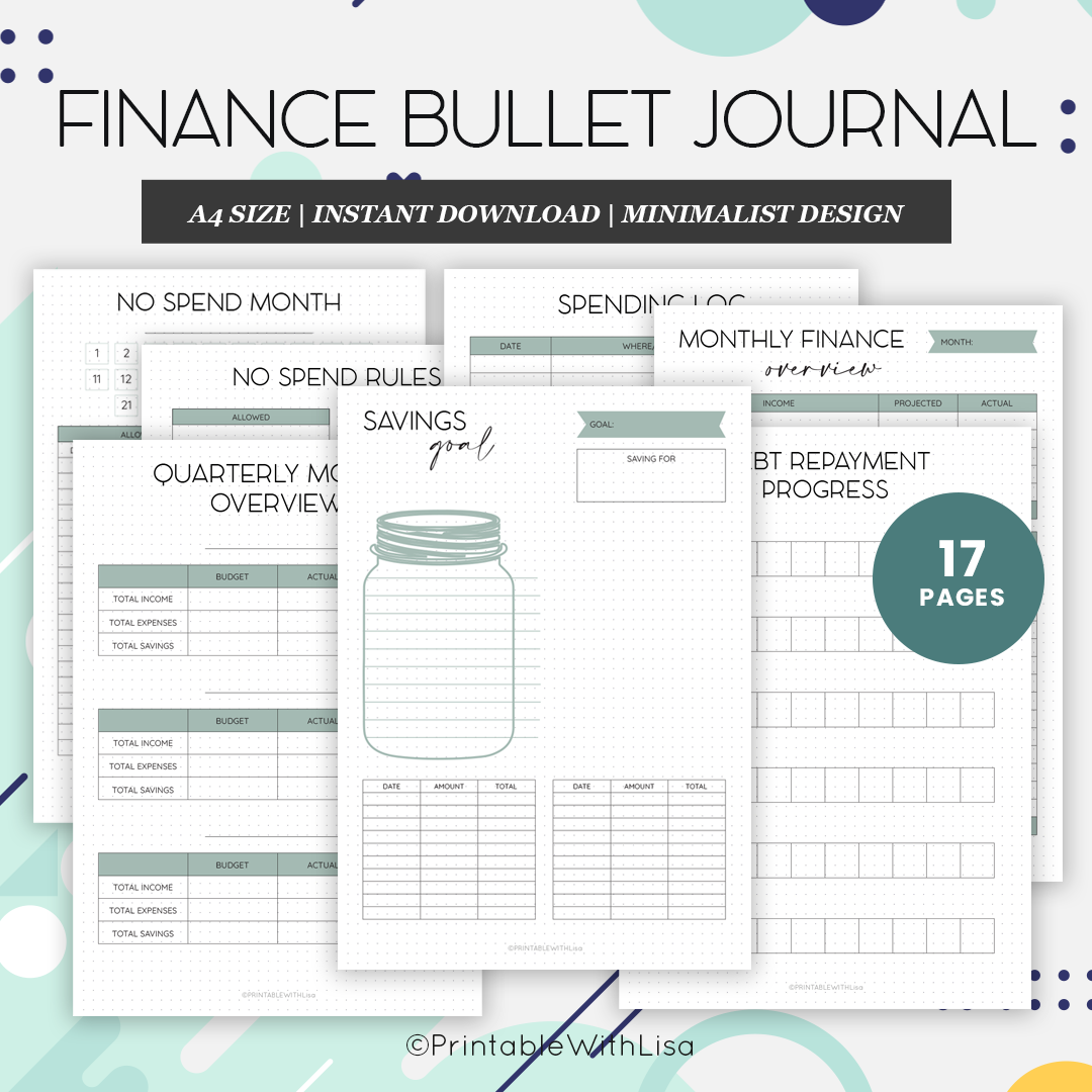 Bullet Journal, Finance, Savings, Bill Tracker, Debt Snowball, Savings ...