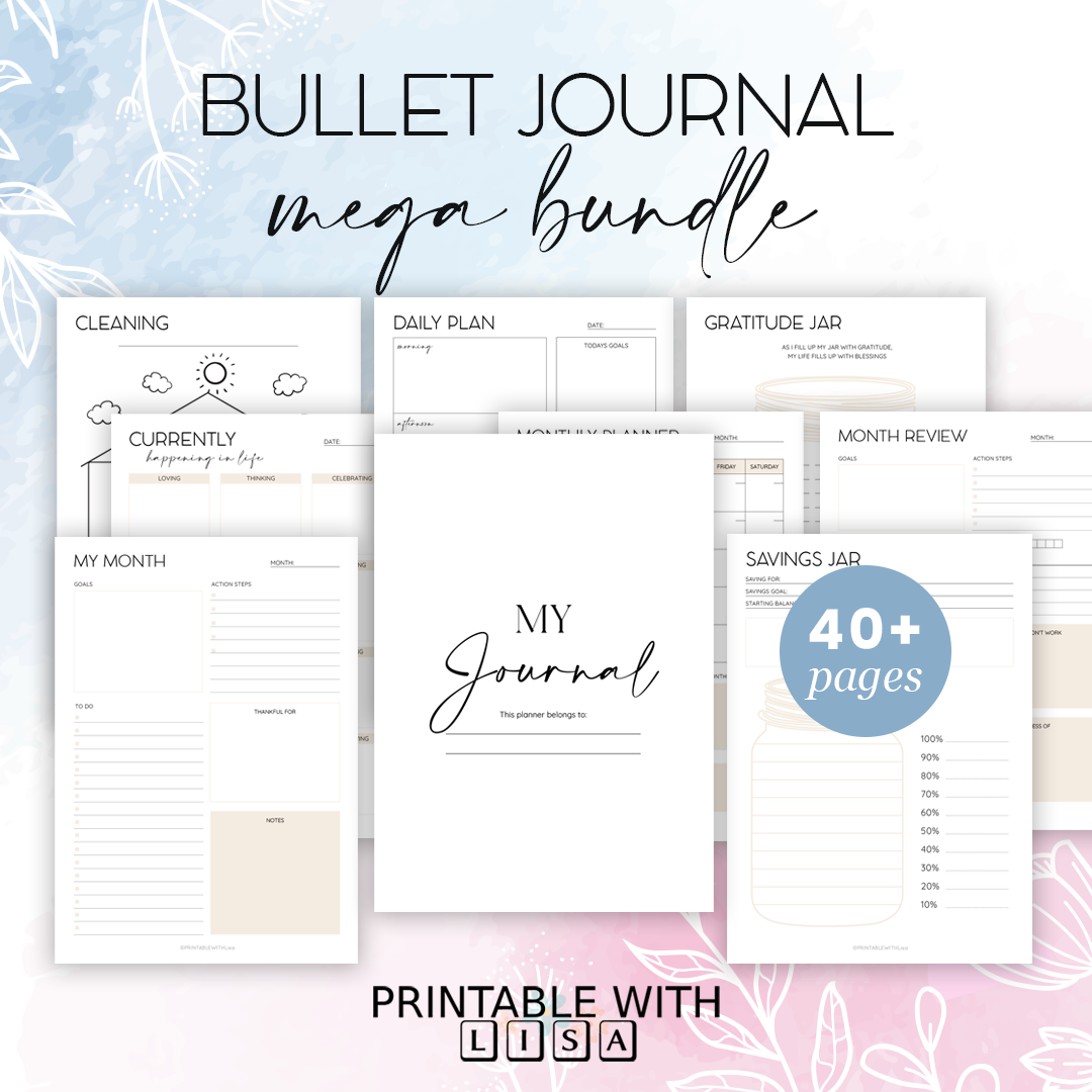 Bullet Journal Pintables, Bullet Journal Bundle – PRINTABLE WITH Lisa
