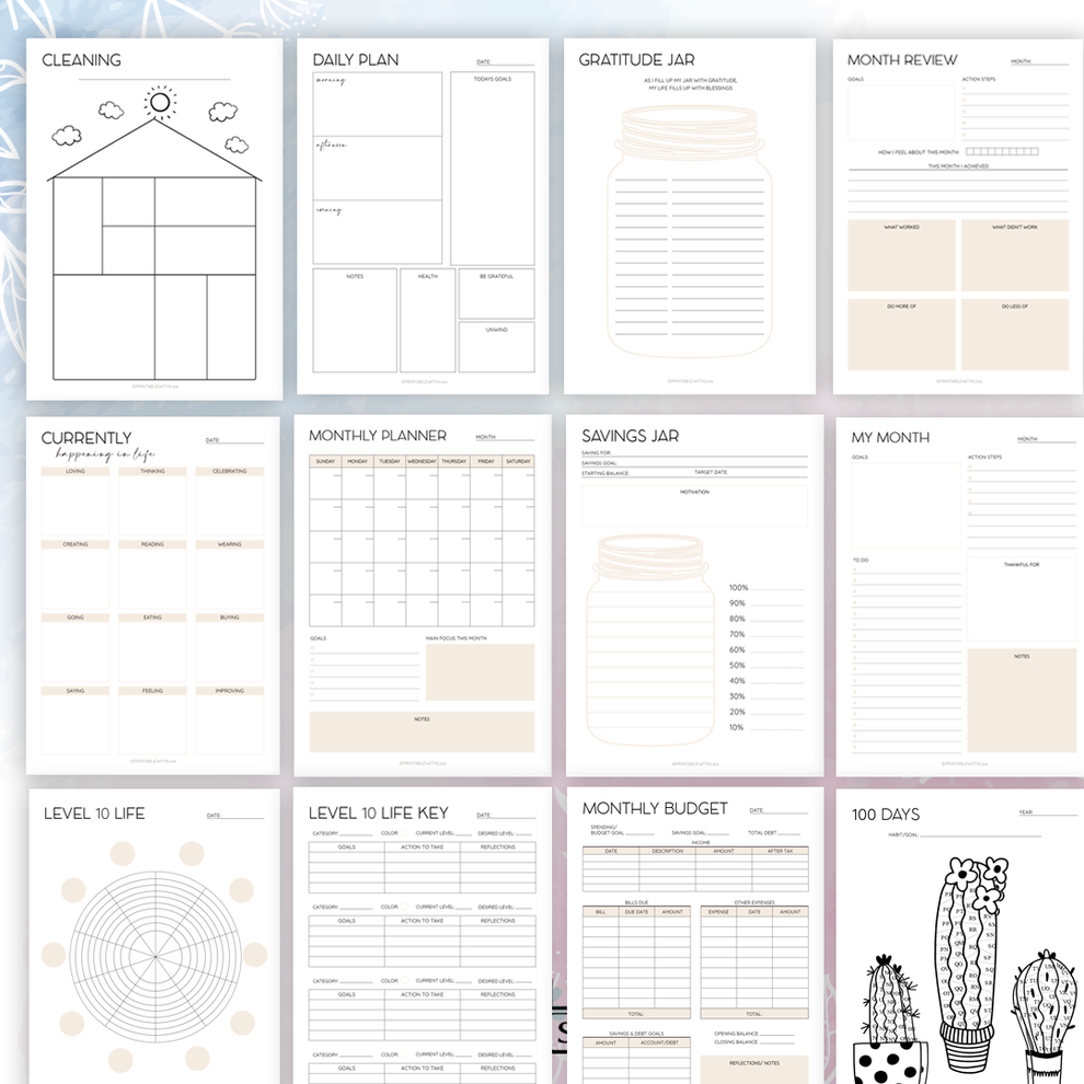 Bullet Journal Printable Bundle – 40+ Minimalist BUJO Inserts PDF ...
