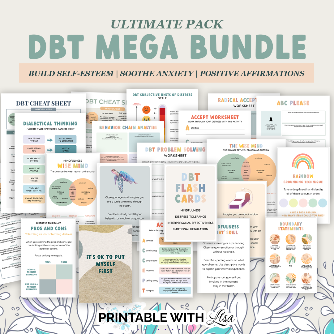 DBT Mega Bundle, DBT Skills, DBT Workbook, Therapy Worksheet, Therapy ...