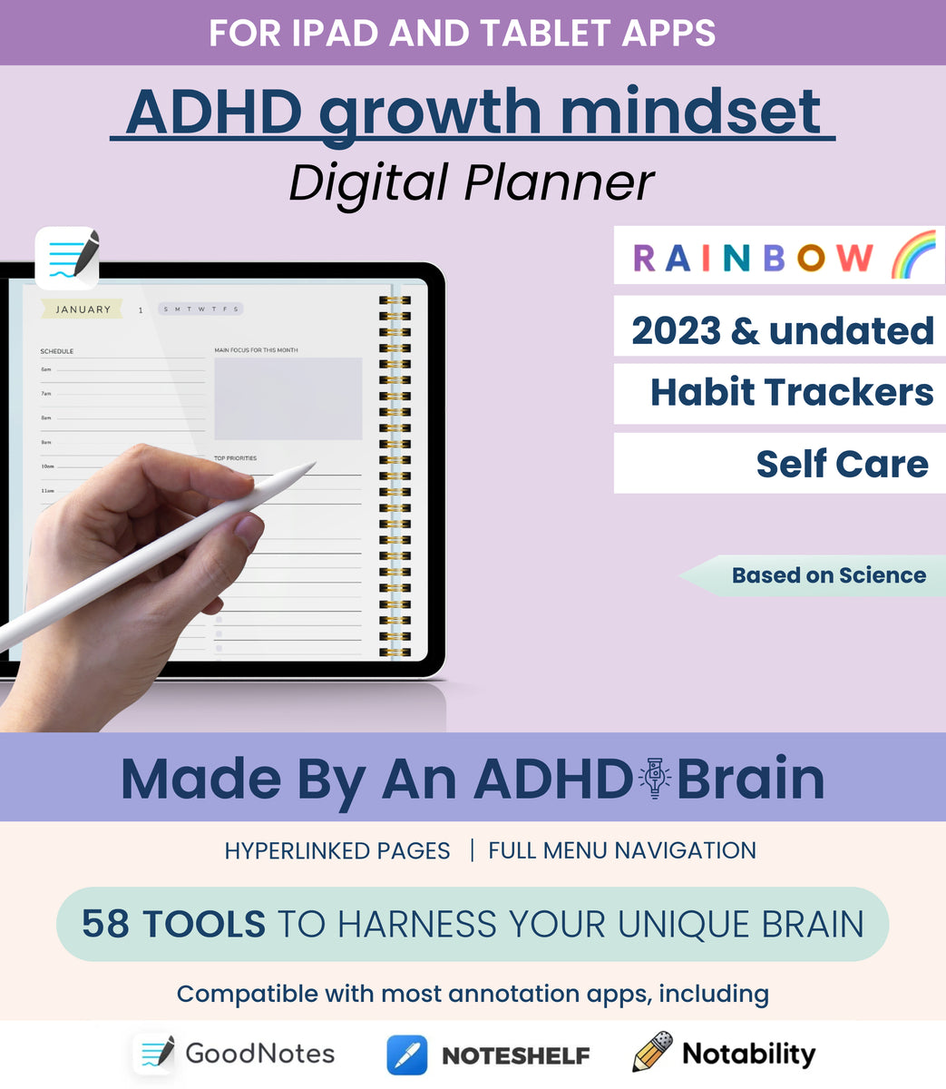 ADHD Digital Planner (made by an ADHDer based on Science ) for iPad, G ...
